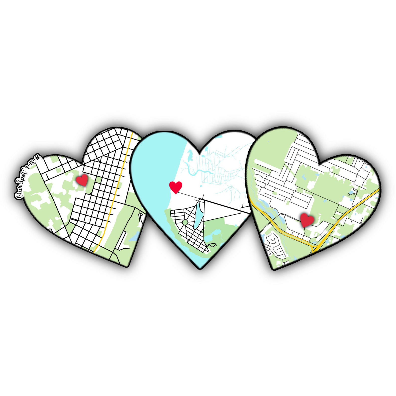 Where We Met Sticker Map Sticker Location Sticker Custom - Etsy