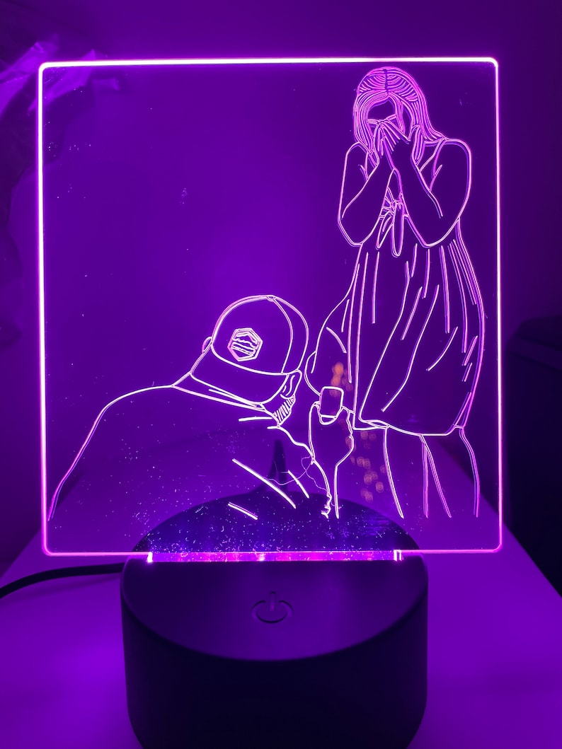 Custom LED Light Personalized 3D Photo Lamp Custom Line Art - Etsy