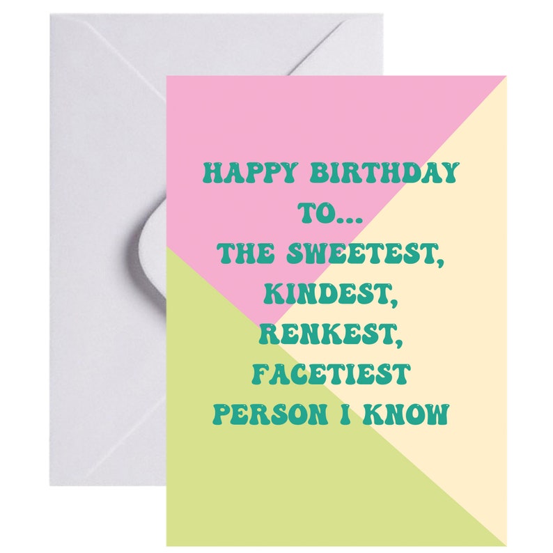 Happy Birthday Facety A5 Greeting Card and Envelope - Etsy