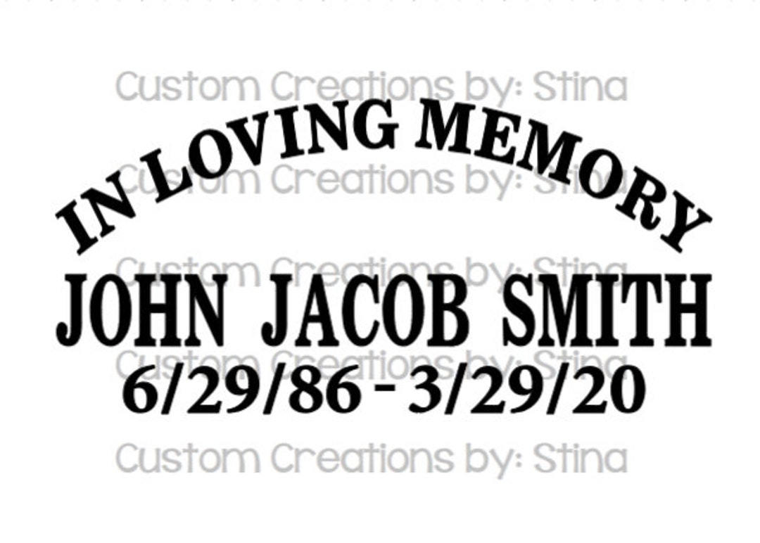 In Loving Memory RIP Rest in Peace Custom Decal Vinyl - Etsy