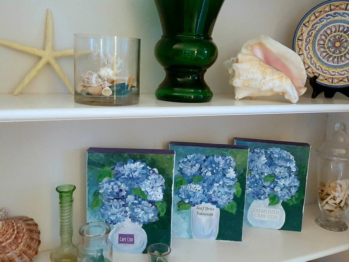 Hydrangeas of Cape Cod. Original Hand-painted Art Acrylic on - Etsy