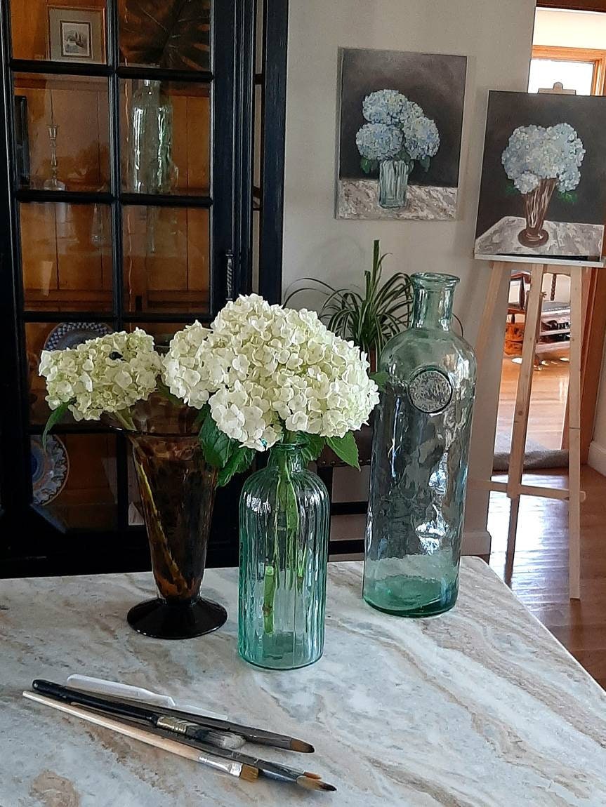 Summertime Blues Series, Cape Cod Hydrangeas. Original Handpainted ...