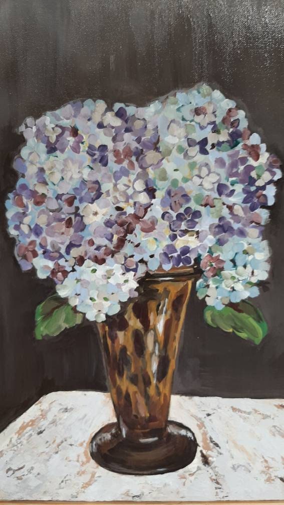 Summertime Blues Series, Cape Cod Hydrangeas. Original Handpainted ...