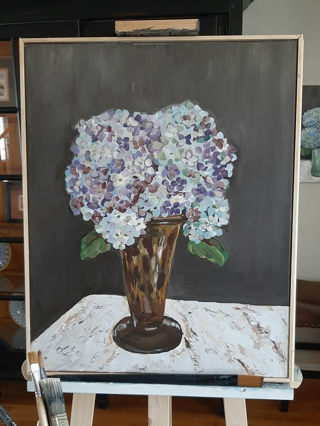 Summertime Blues Series, Cape Cod Hydrangeas. Original Handpainted ...