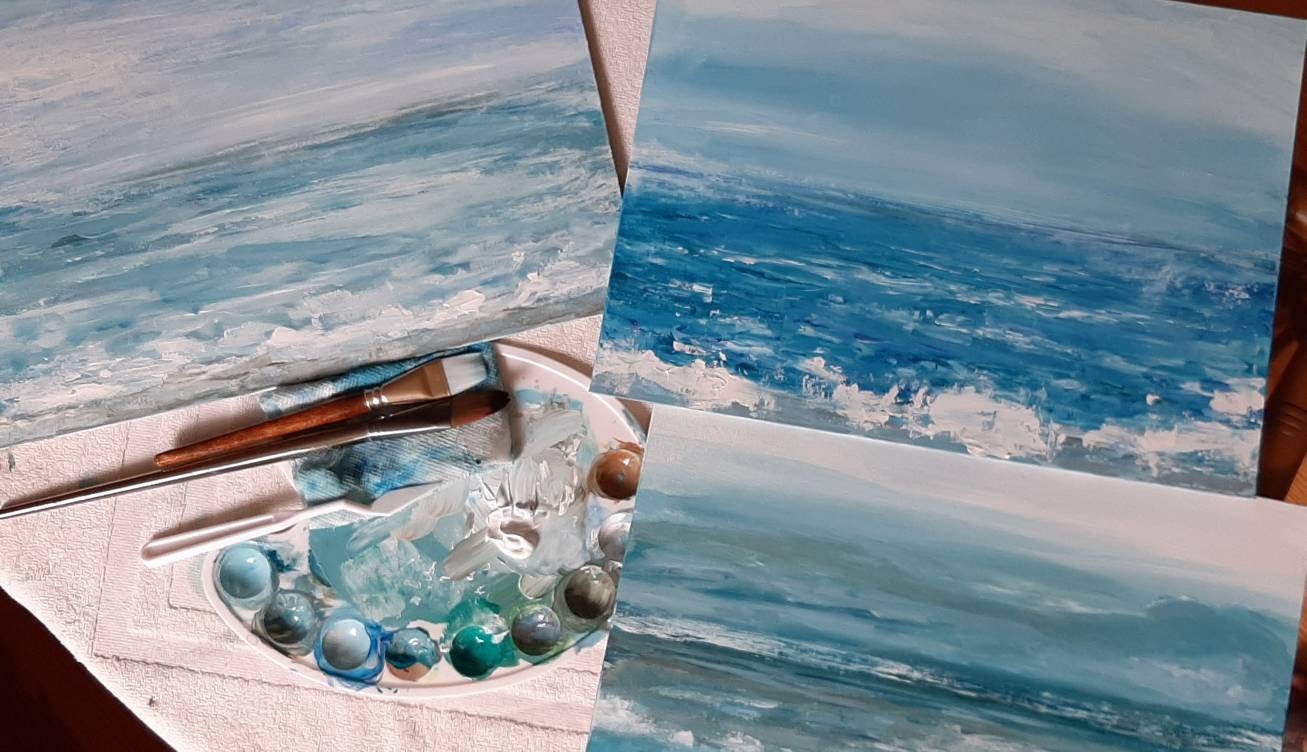 Blue Sky 1 Vineyard Sound Cape Cod Original Hand-painted Artwork ...