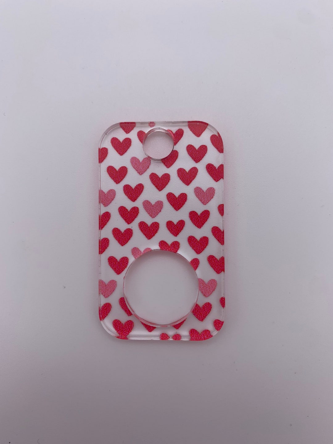 Limited Edition Rectangular Valentine Heart on Clear Acrylic Thread ...
