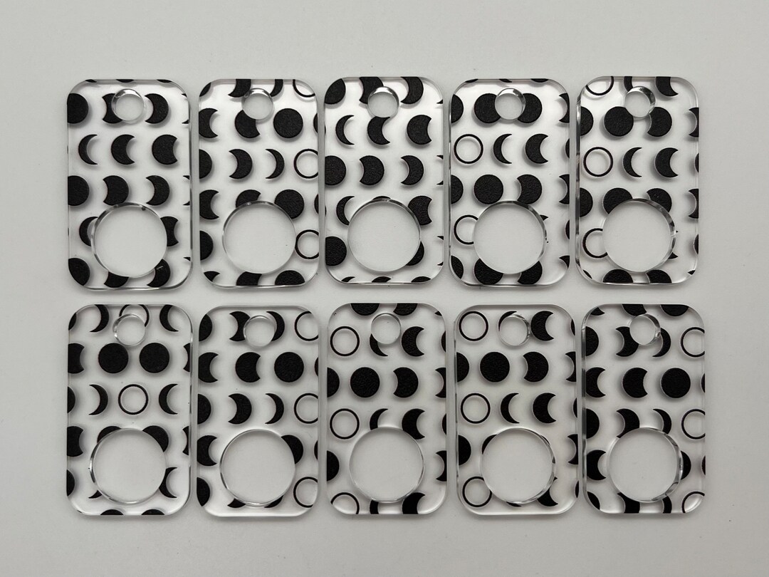 Limited Edition Rectangular Moon Phase Print on Clear Acrylic Thread ...