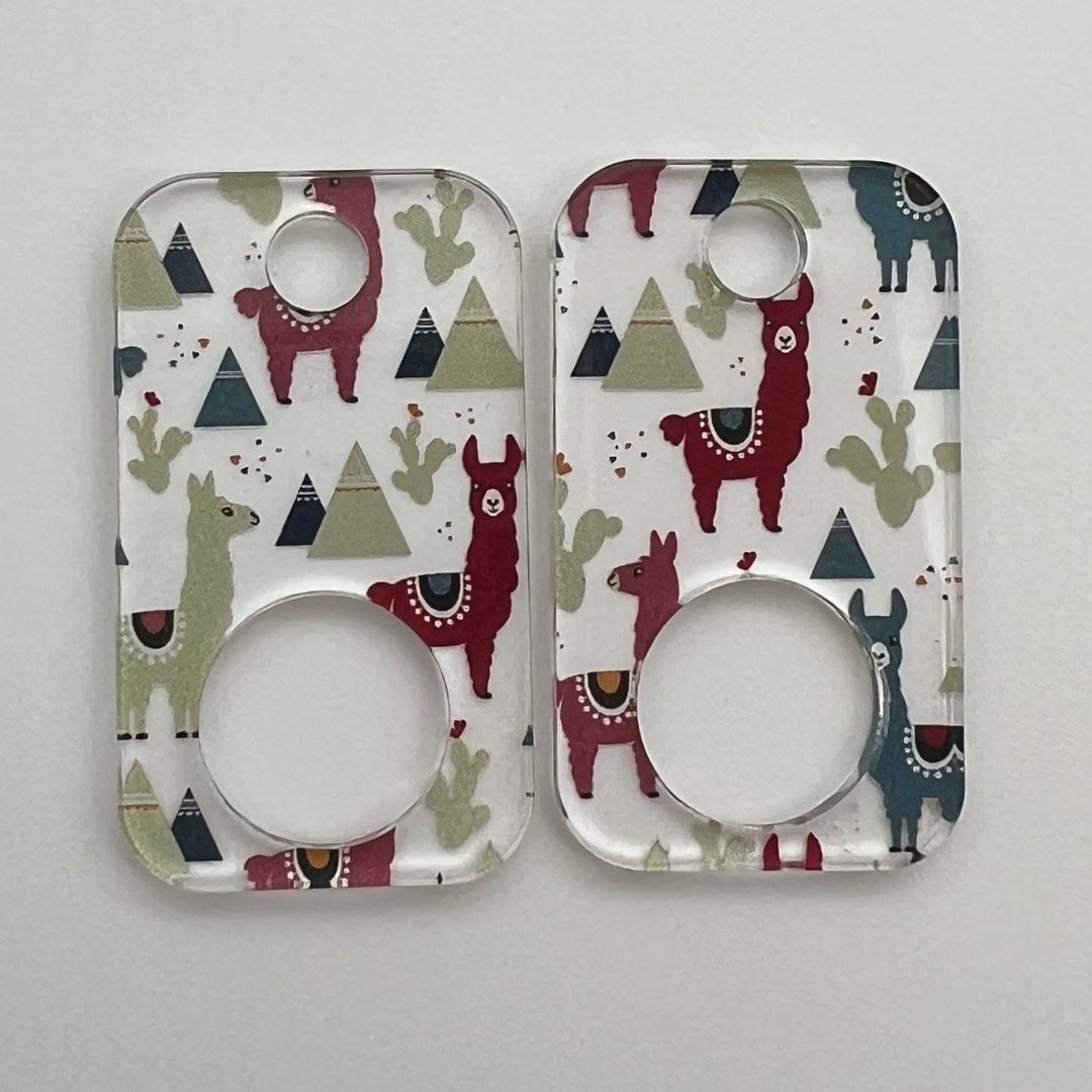 Limited Edition Rectangular BOHO Llama Print on Clear Acrylic Thread ...