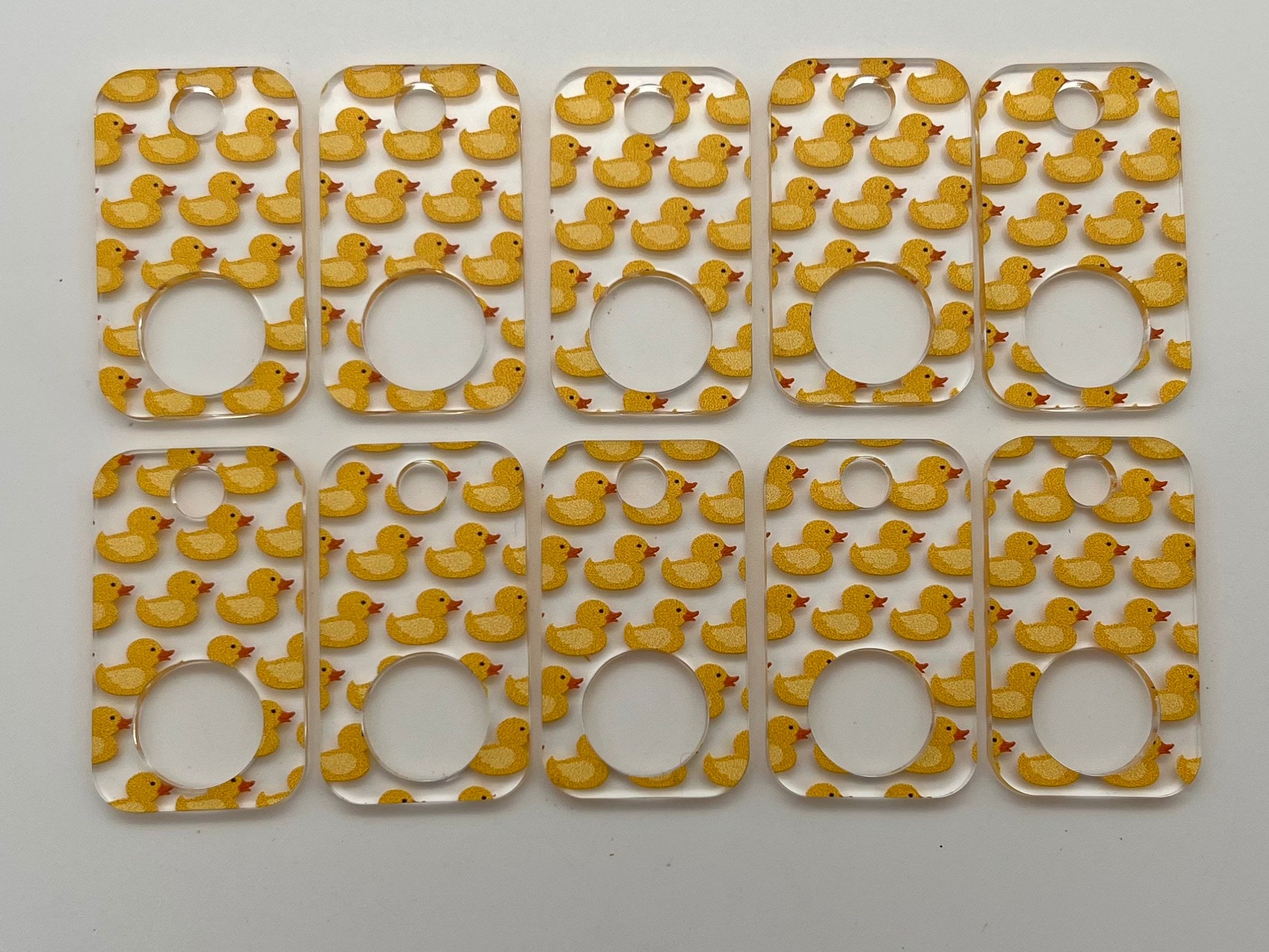 Limited Edition Rectangular Rubber Duck Print on Clear Acrylic Thread ...