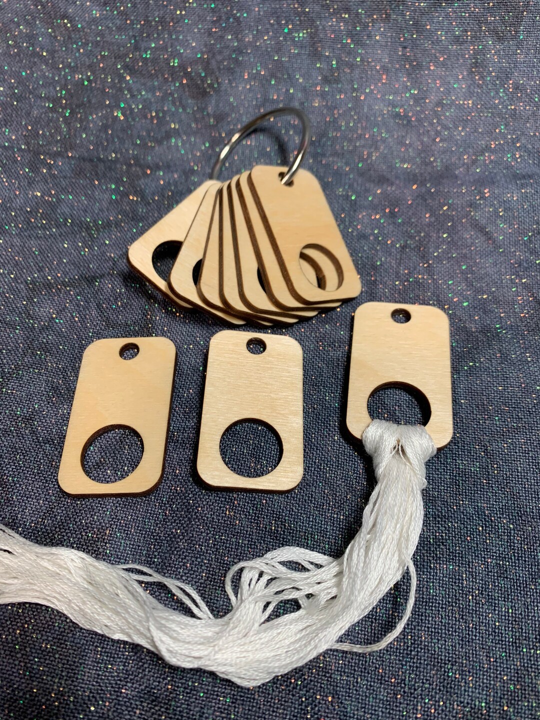 Real Wood Rectangular Thread Drops - Etsy