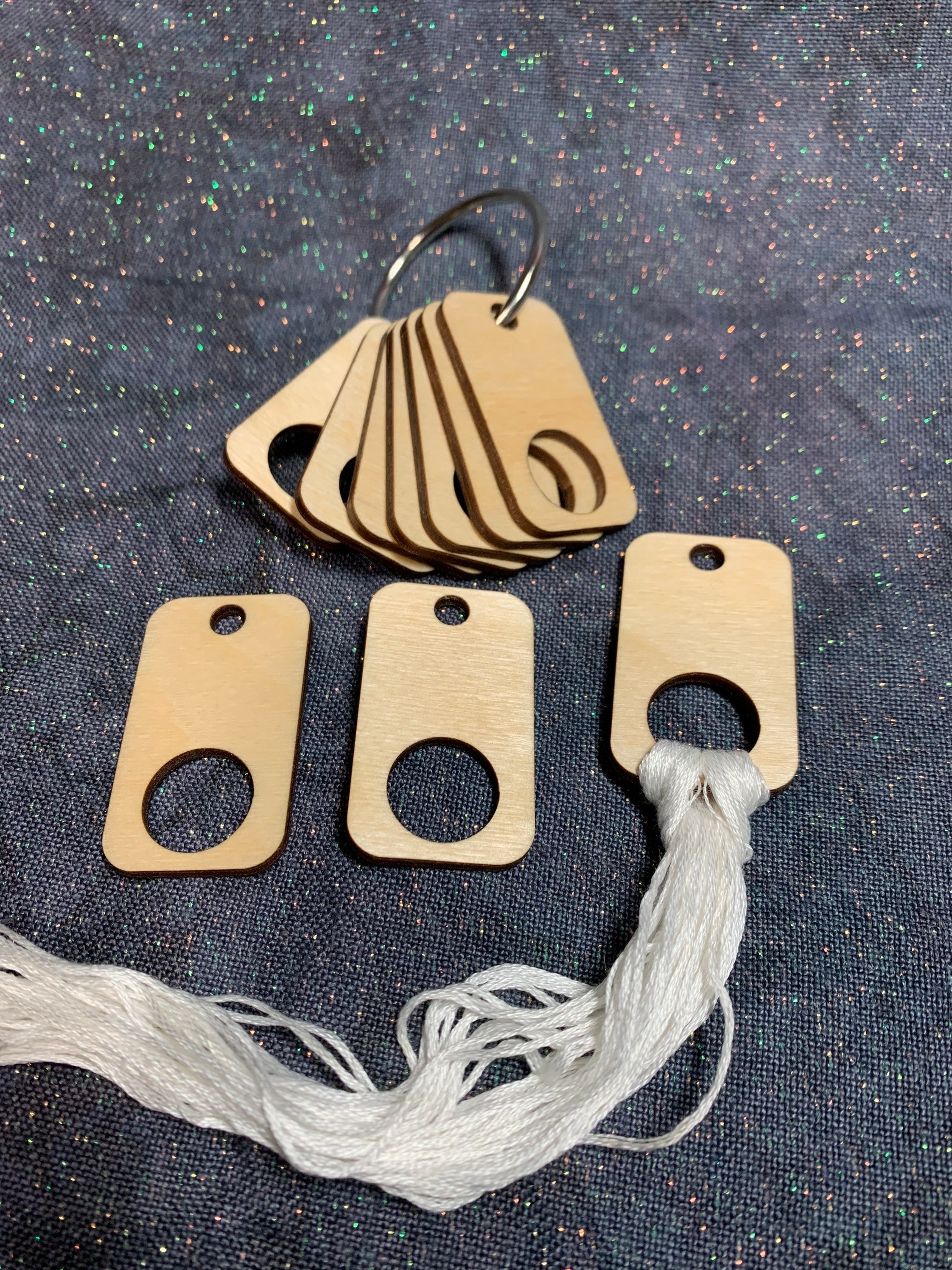 Real Wood Rectangular Thread Drops - Etsy