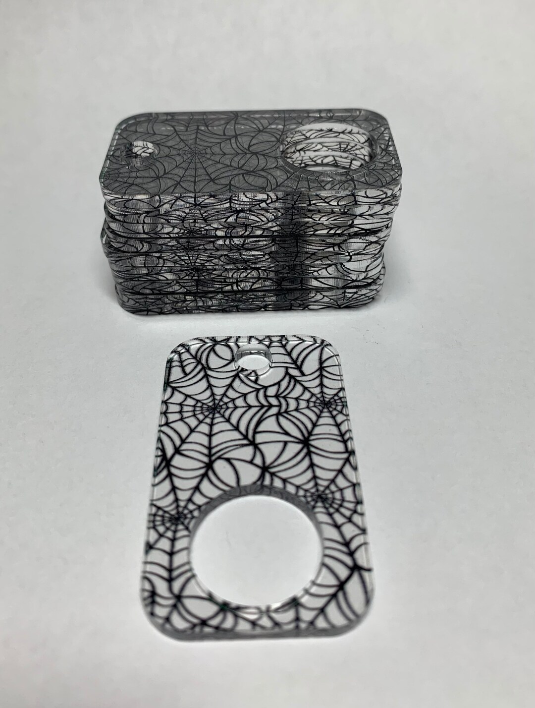 Limited Edition Rectangular Spider Webs Acrylic Thread Drops. A Crossed ...