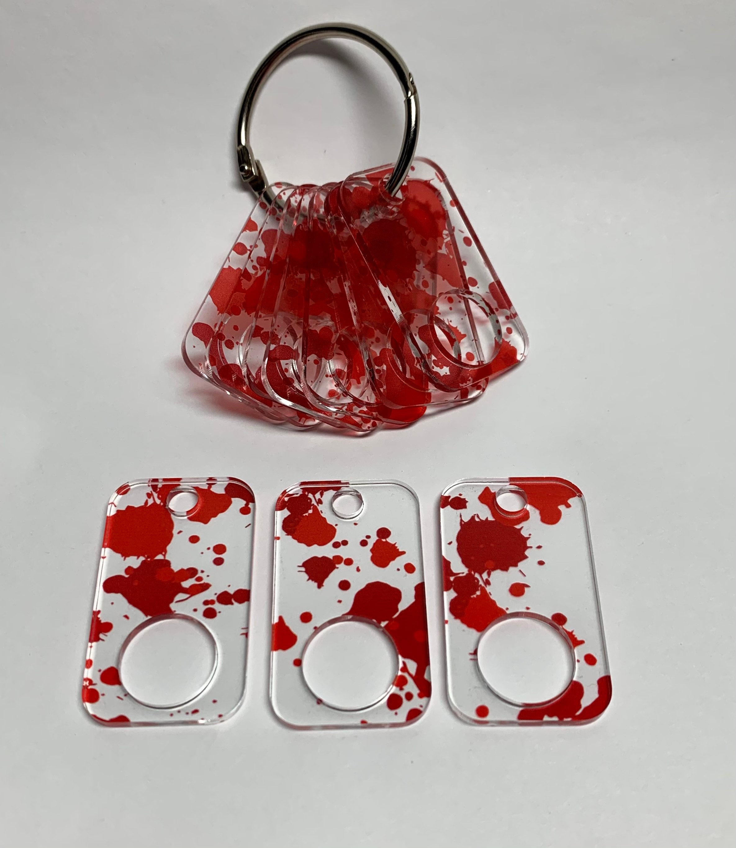 Limited Edition Rectangular Blood Splatter Acrylic Thread Drops. A ...