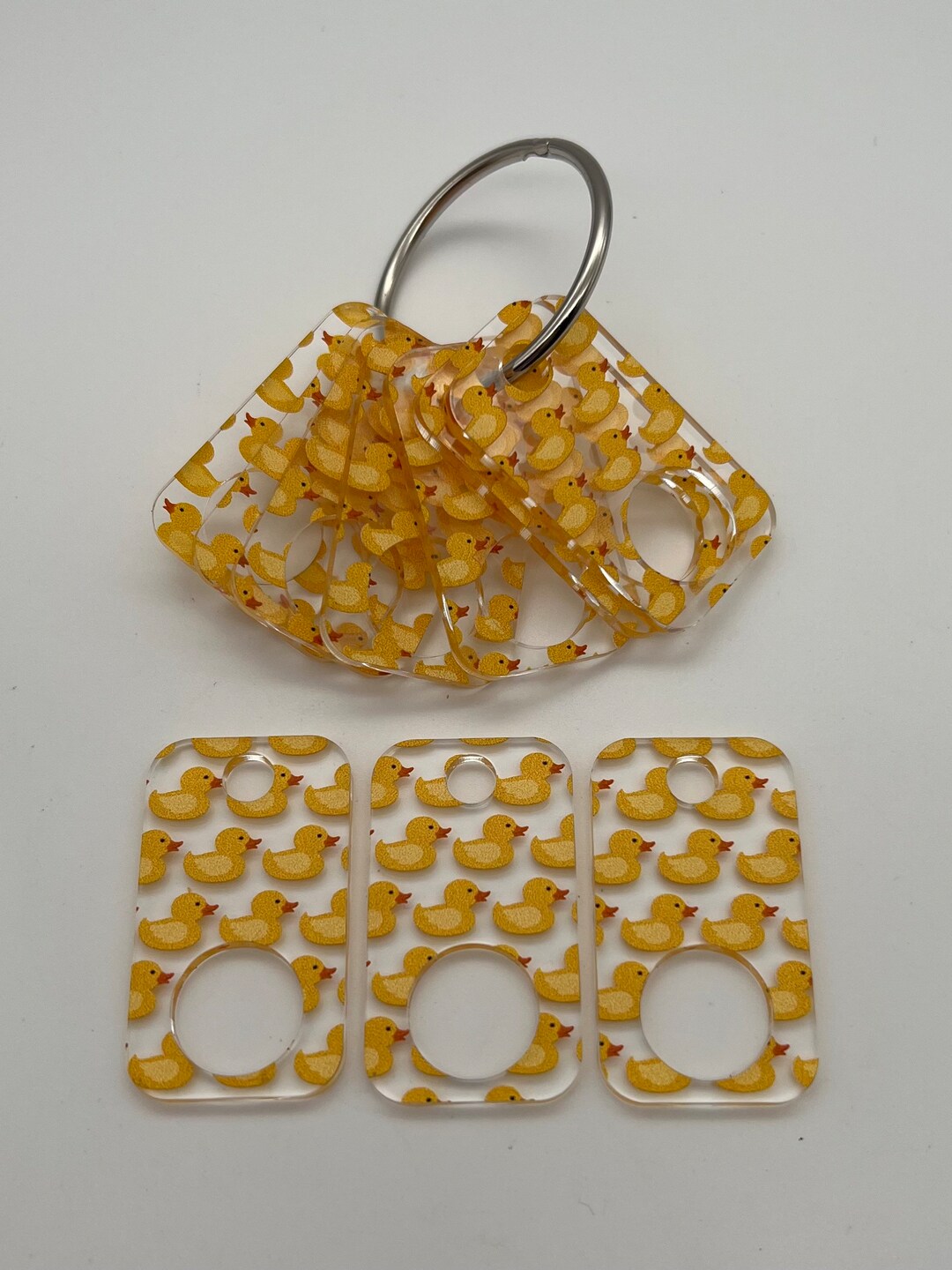 Limited Edition Rectangular Rubber Duck Print on Clear Acrylic Thread ...