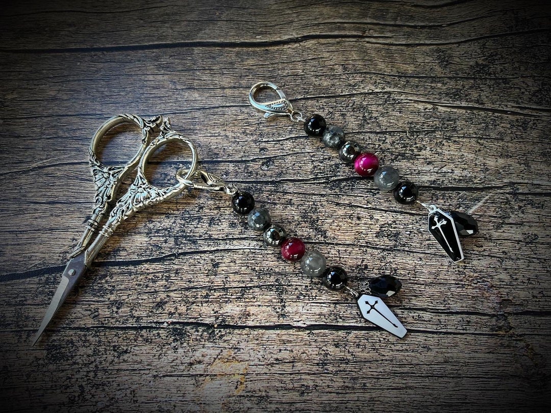 Simi-precious Stone Beads Scissor Fob - Etsy