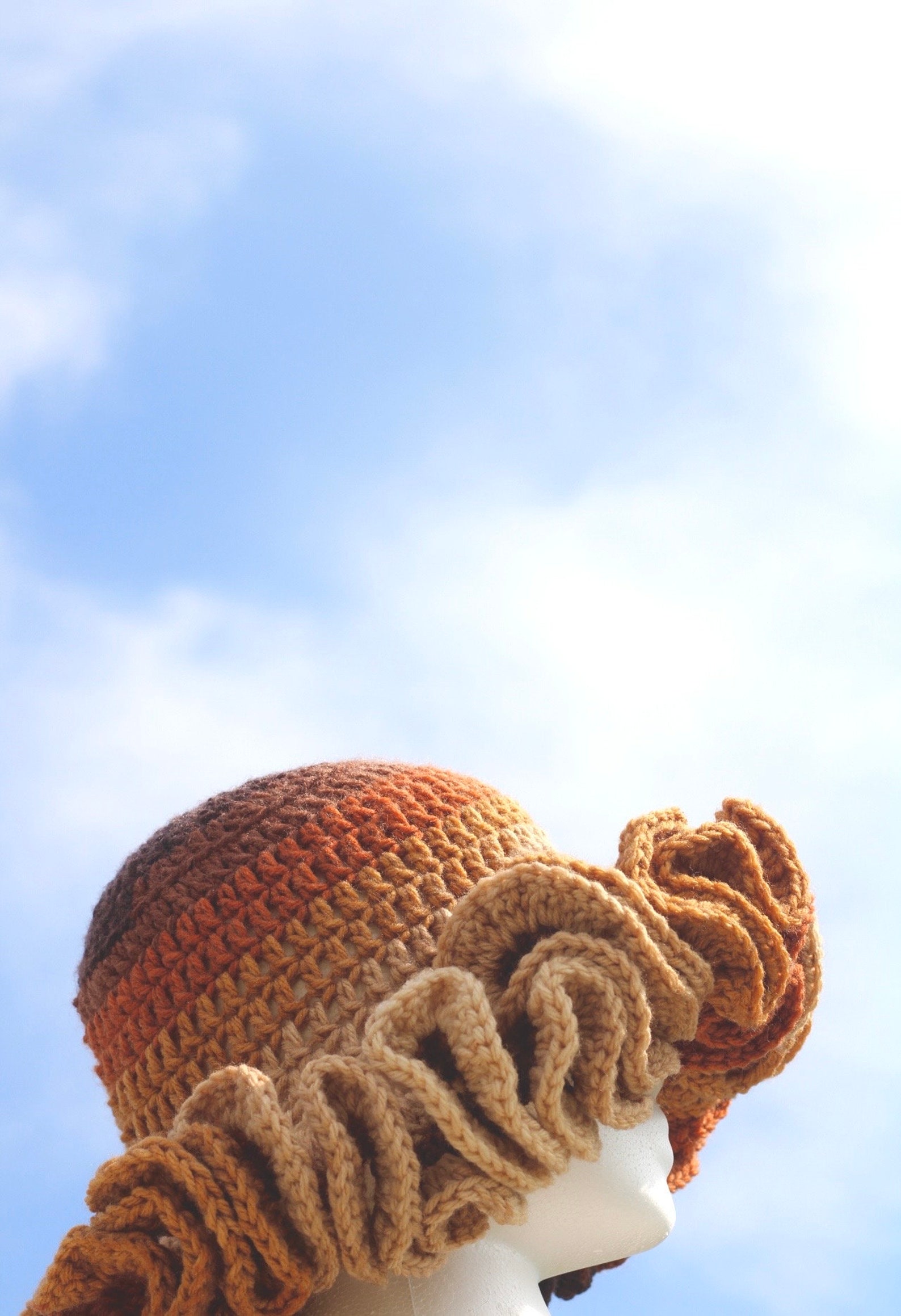 Kids Crochet Ruffle Bucket Hat, Ruffle Crocheted Bucket Hat - Etsy