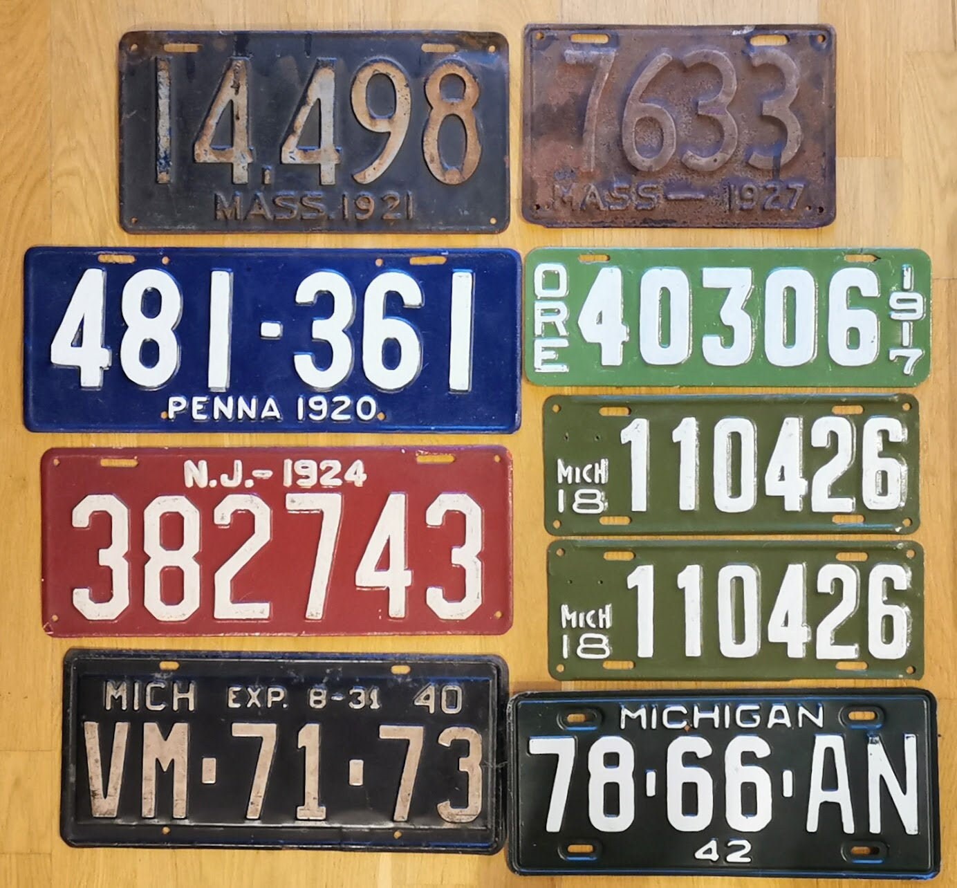 License Plate VINTAGE Original Authentic Old Embossed US License Plates ...