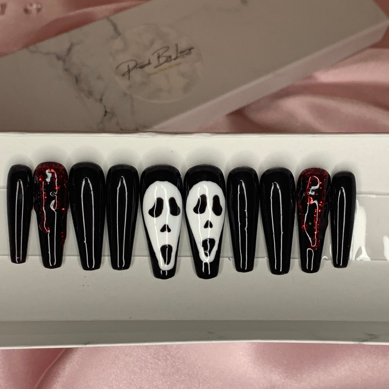 Scream Nails Halloween Press On Nail Kit Glue On Nails | Etsy