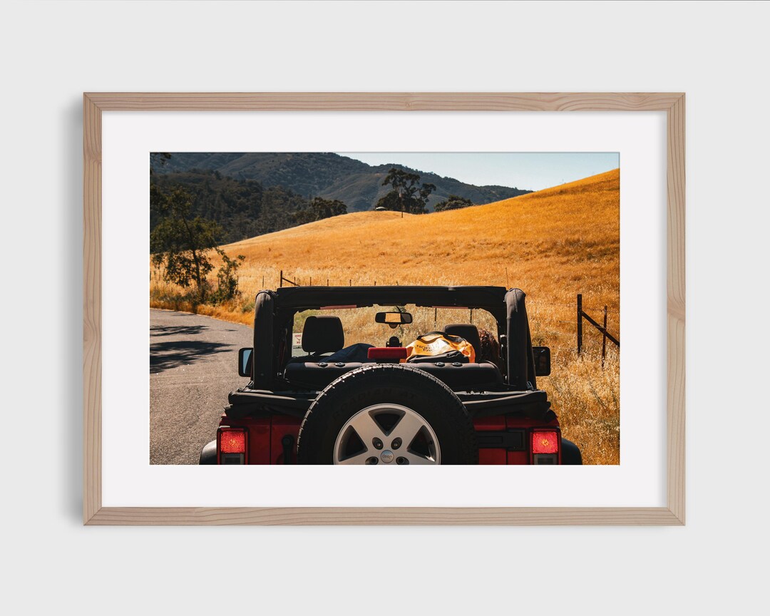 DIGITAL Poster, Coastal Jeep Wrangler Art, Matte Wall Art Decor, PCH ...