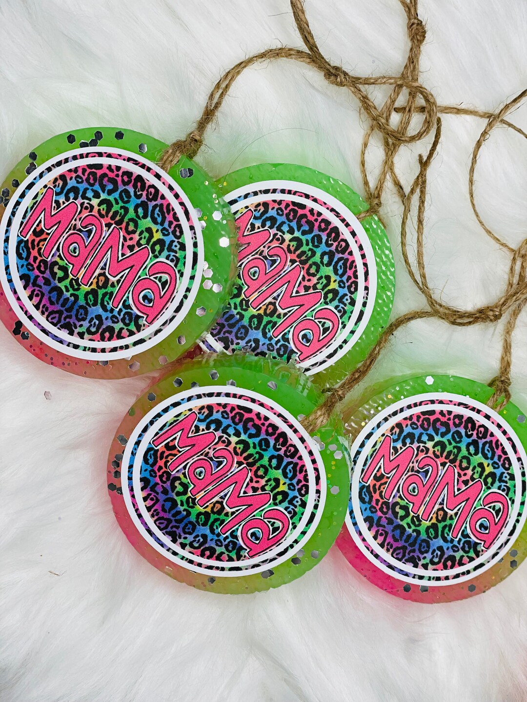 Leopard and Ombre MAMA Round Cardstock Freshie - Etsy