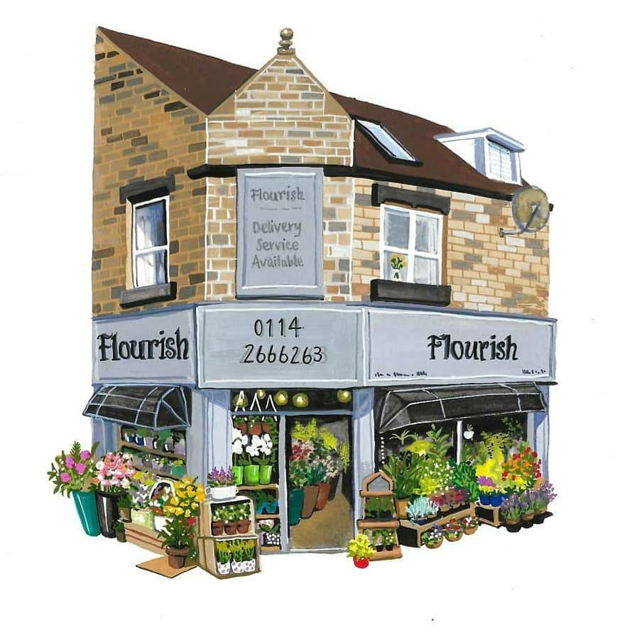 Custom Hand-painted Venue Illustration or Shop Portrait in - Etsy