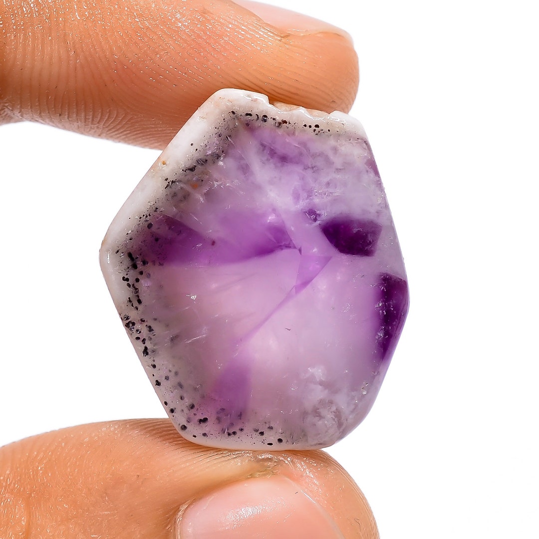 Natural Trapiche Amethyst Fancy Shape Slice Loose Gemstone for Making Jewelry 33 Ct. 24X21X7 Mm ...