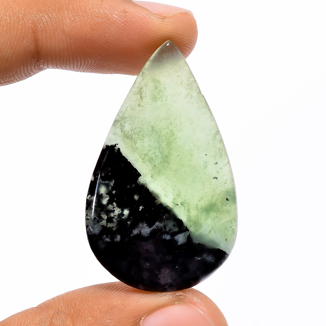 Natural Nephrite Jade Pear Shape Cabochon Loose Gemstone for Making ...
