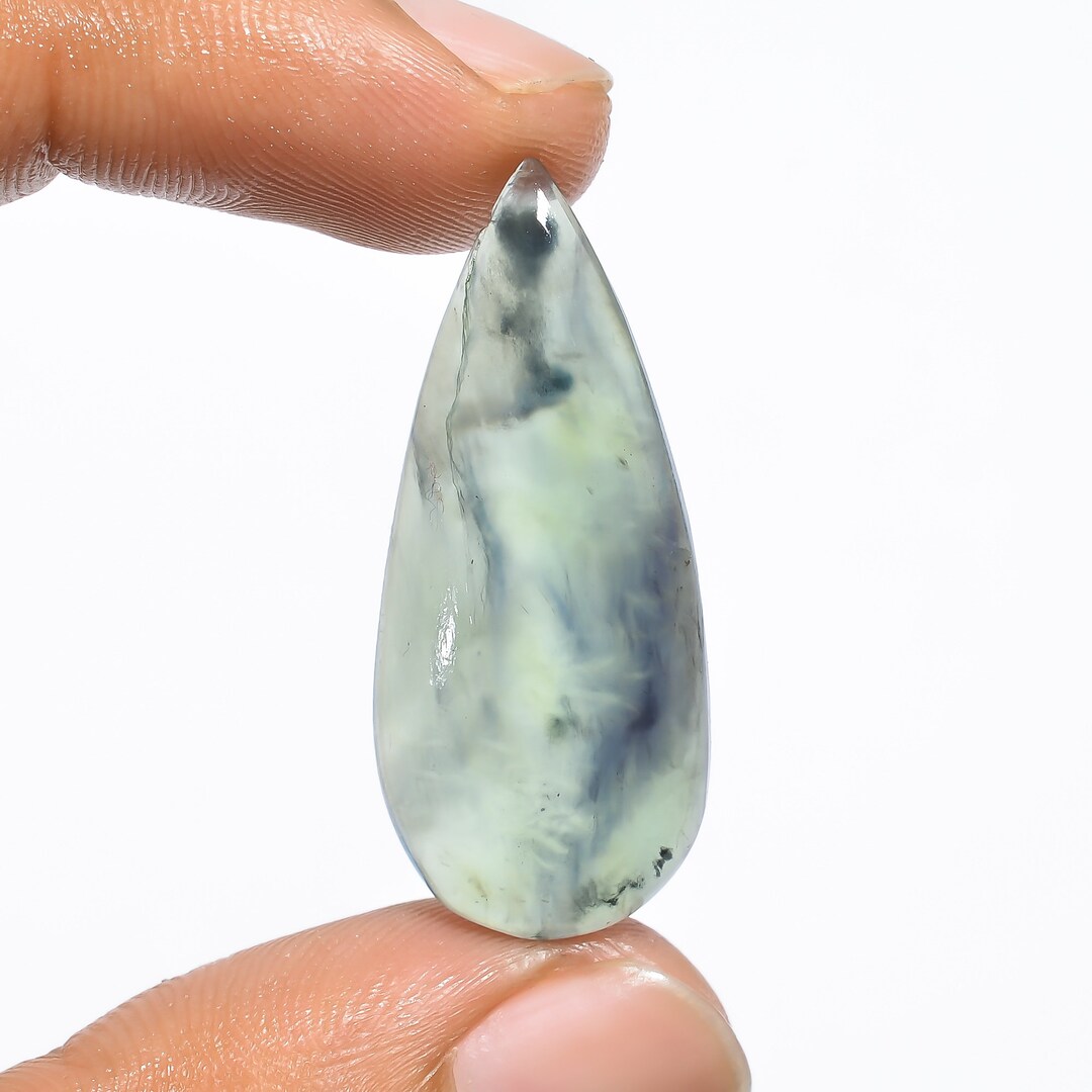 Natural Nephrite Jade Pear Shape Cabochon Loose Gemstone for Making ...
