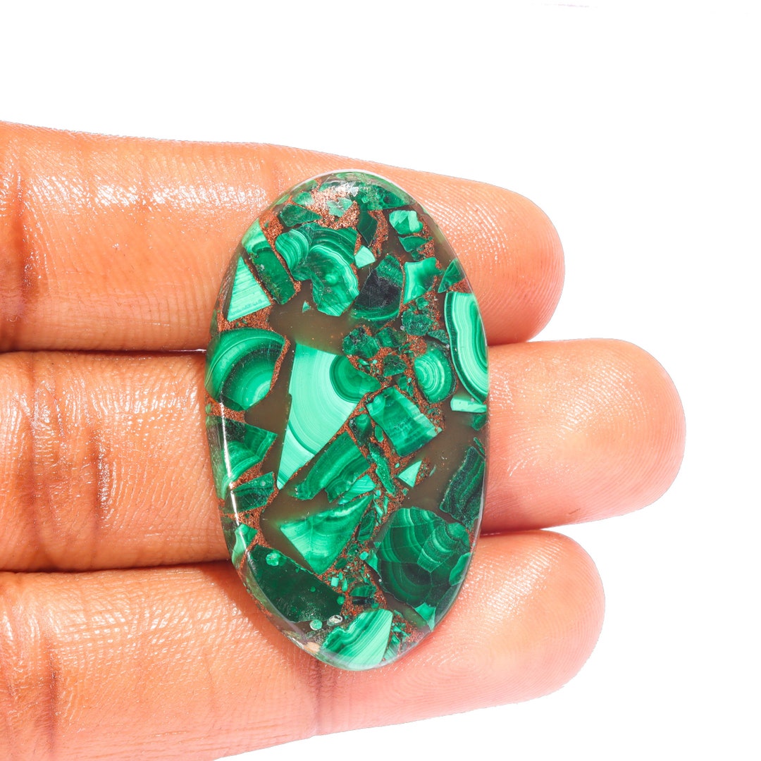 Natural Copper Malachite Oval Shape Cabochon Loose Gemstone - Etsy
