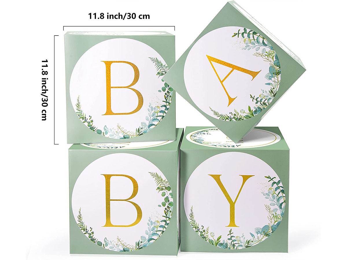 Sage Green Baby Boxes With Letters for Baby Shower Baby - Etsy