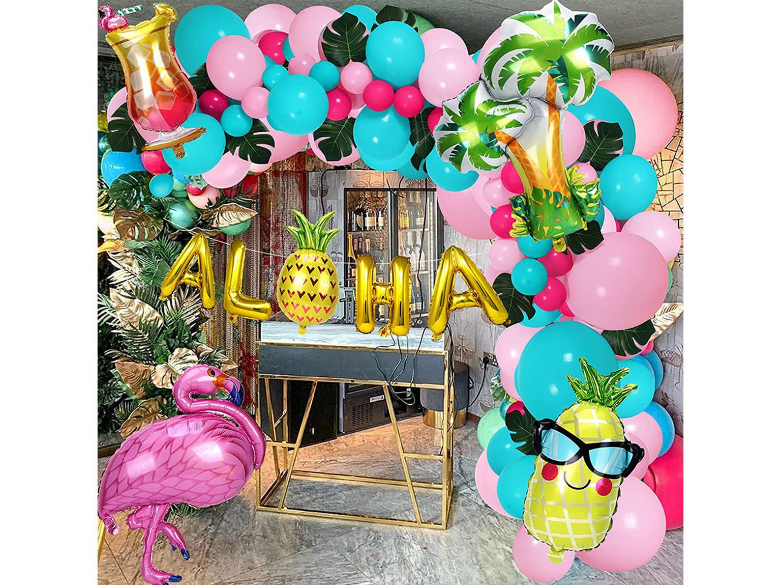 110Pcs Hawaiian Aloha Balloon Garland Arch Kit Luau | Etsy