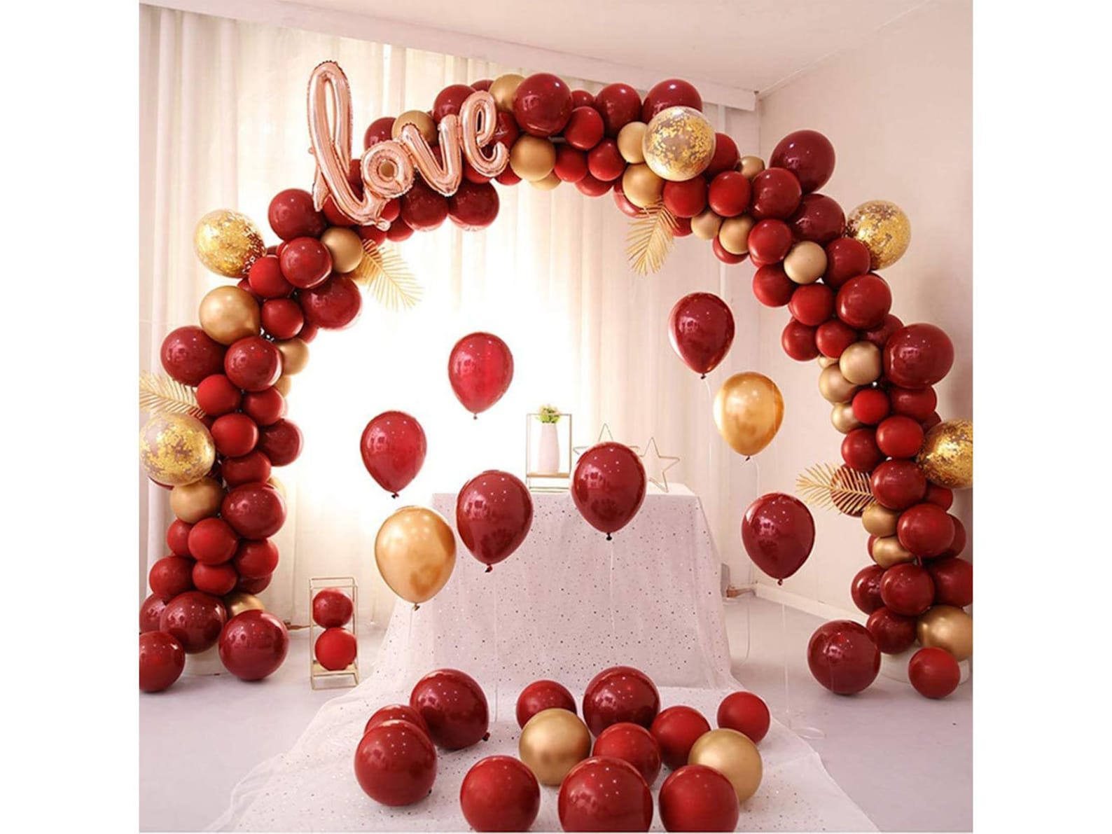 Red Balloons Garland Arch KitRed and Gold Balloons for | Etsy