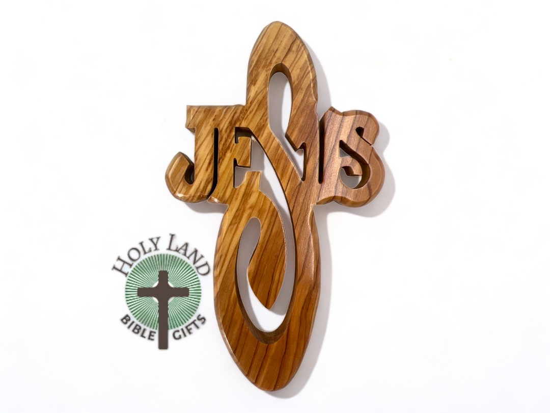 Jesus Name Cross Wooden Cross for Wall Decor, Wall Hanging Cross Made ...