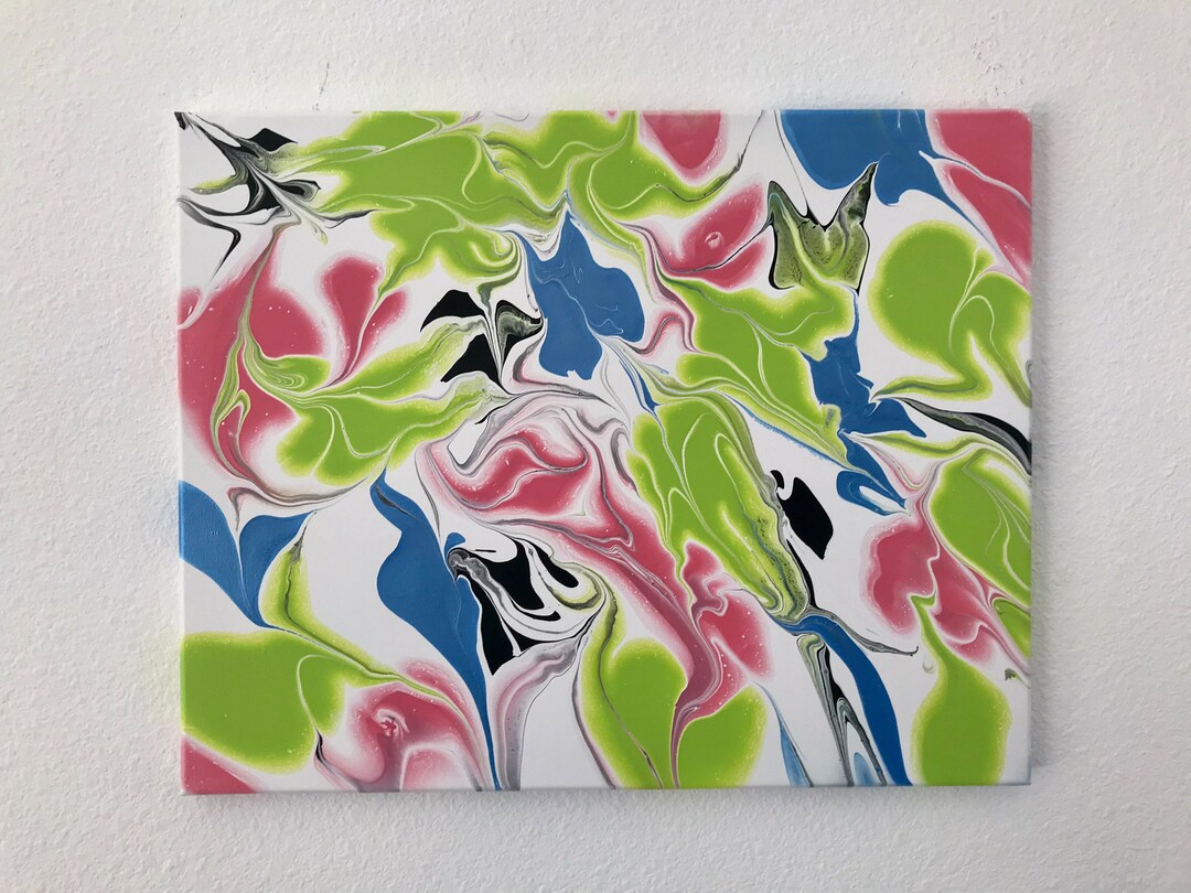 Acrylic Pour Abstract Wall Art | 16"x20" Swirl Pour Art Painting on ...