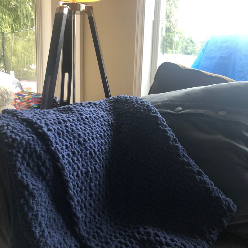 Hand Knit Throw - Etsy