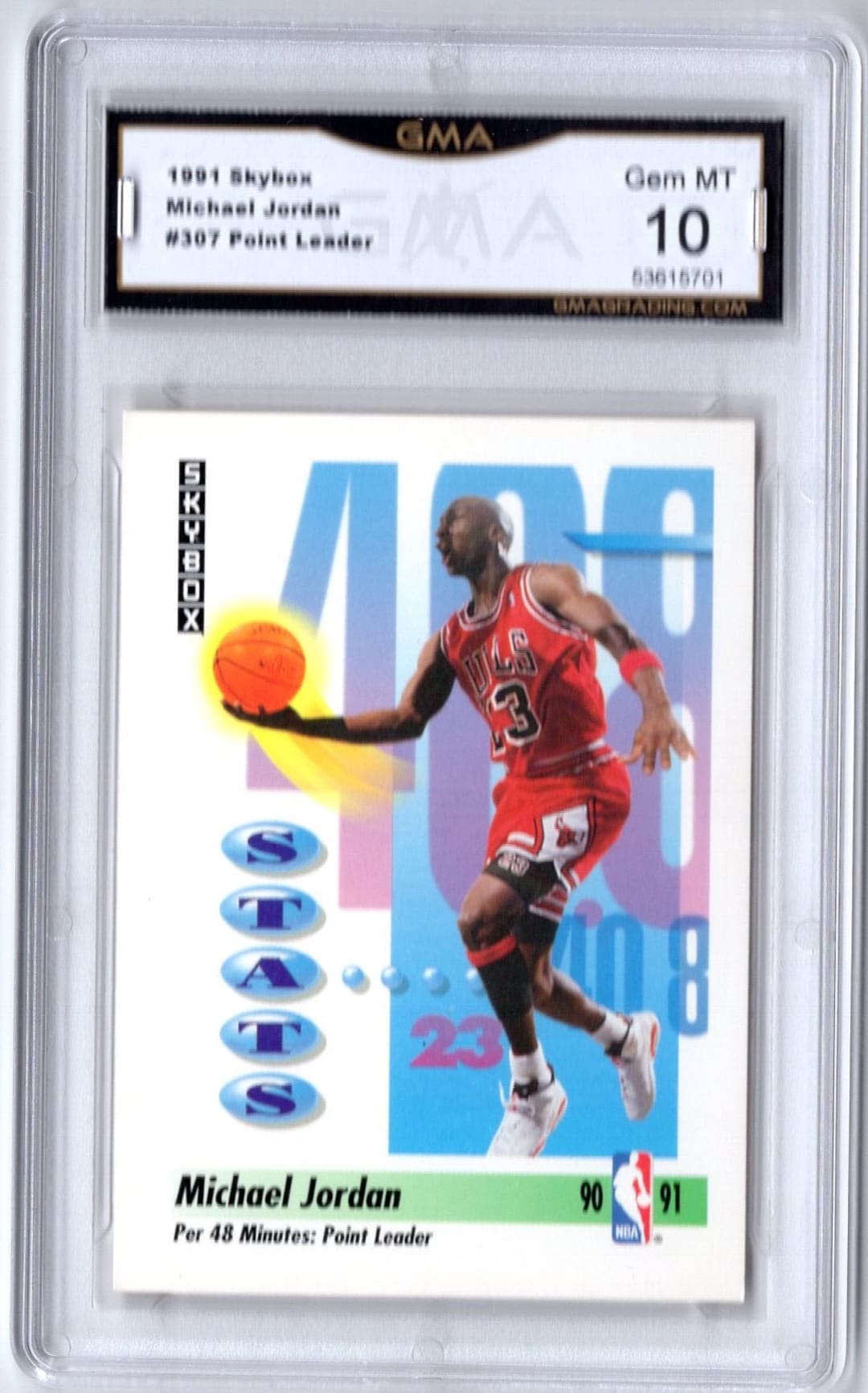 1991 Skybox Michael Jordan Point Leader Card #307 GEM MINT 10 - Etsy