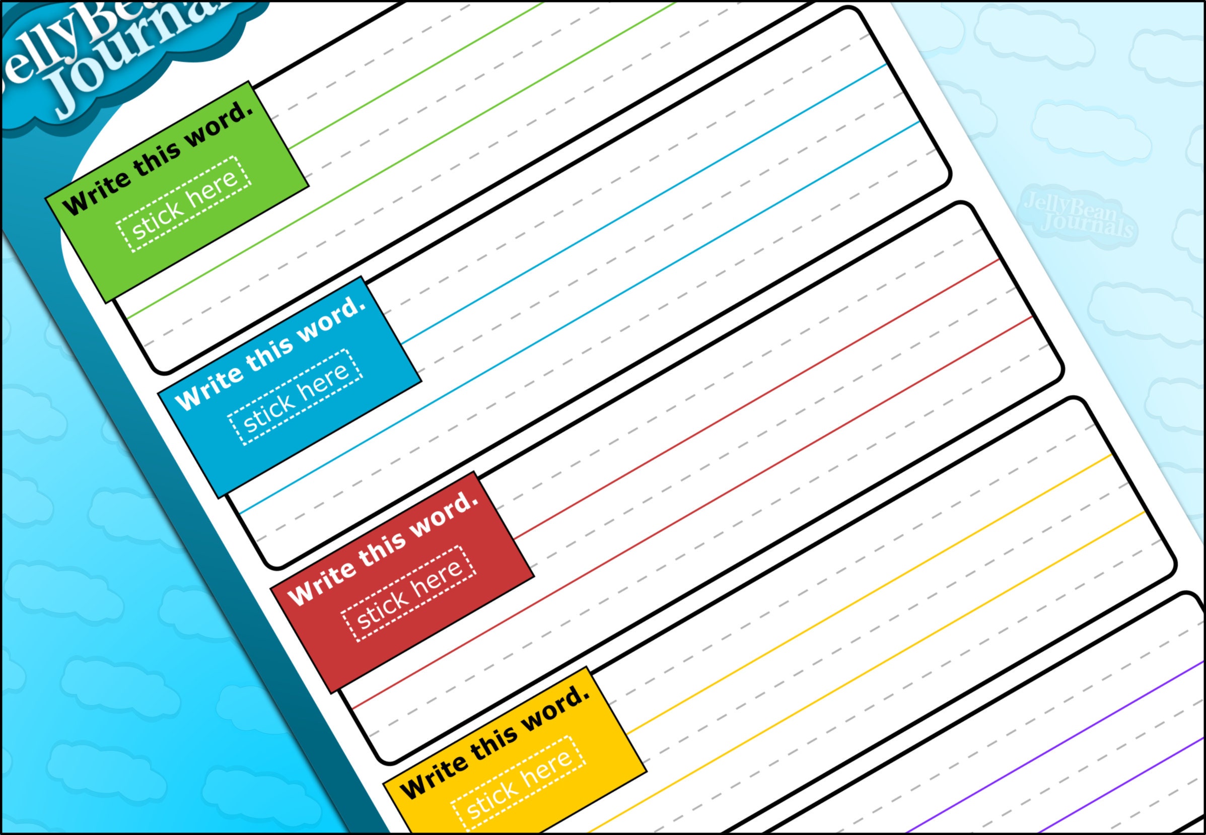 Word Writing Practice Boxes 4567 - Etsy.de
