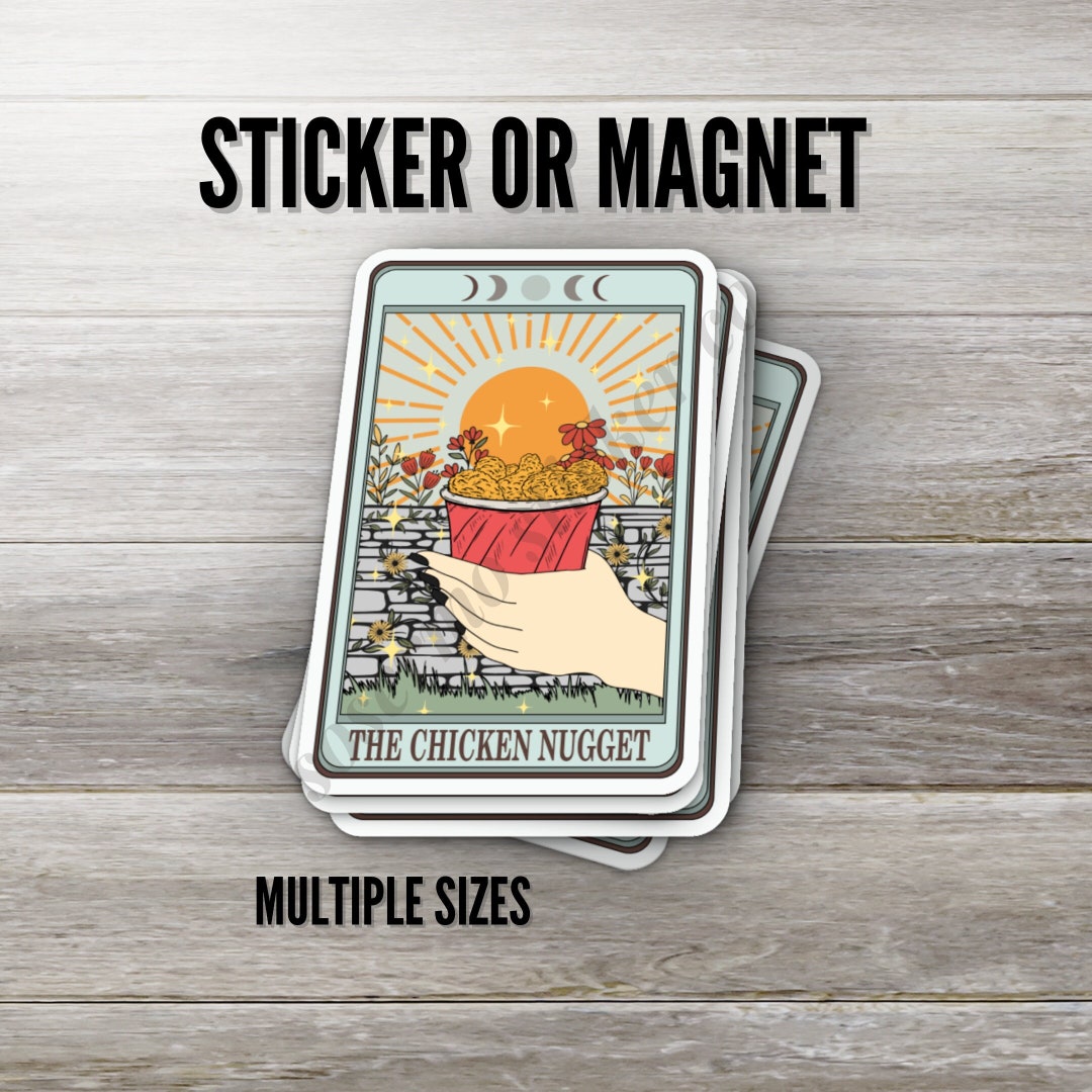 Chicken Nugget Tarot Card Sticker or Magnet - Funny Astrology Gift - Etsy