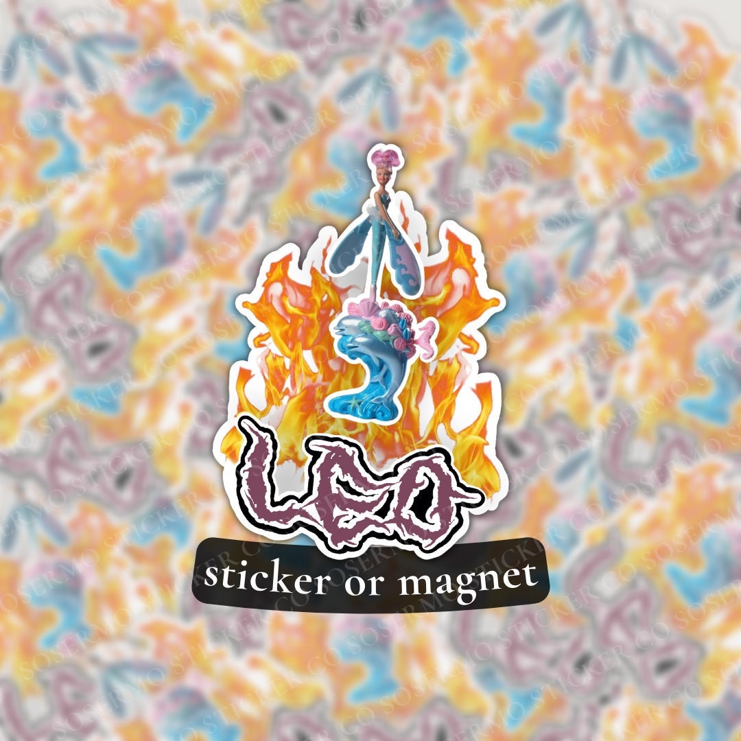 Leo Zodiac Sign Sticker or Magnet, Multiple Sizes, Water UV Resistant ...