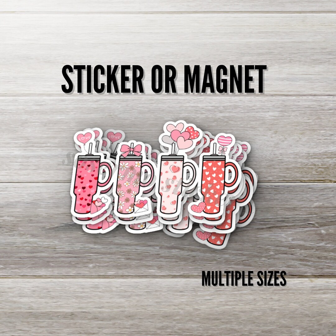 Stanley Cup Valentines Day Sticker or Magnet, Multiple Sizes ...