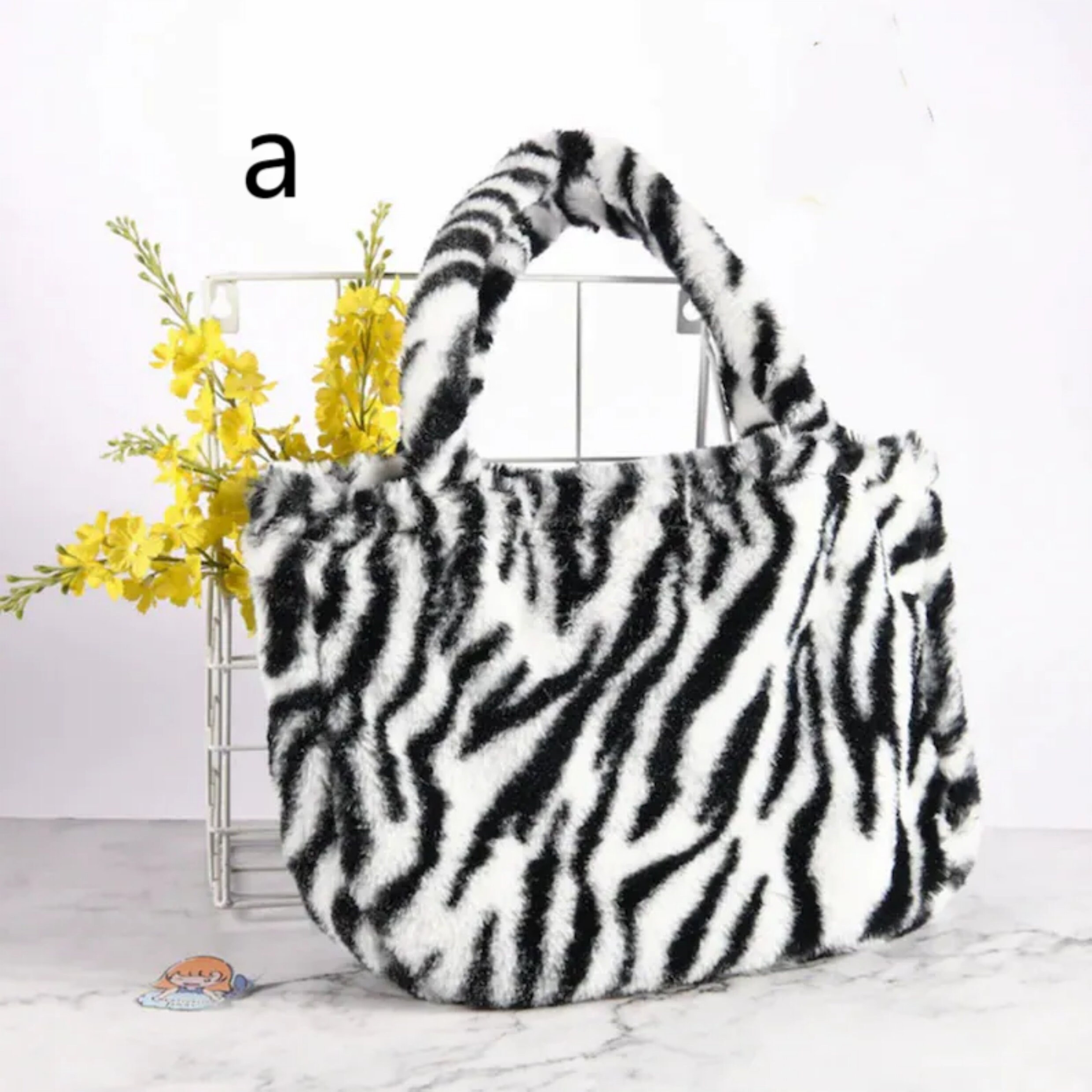 Cute Bear Fluffy Bag Winter Fleece Tote Bag Large Capacity - Etsy