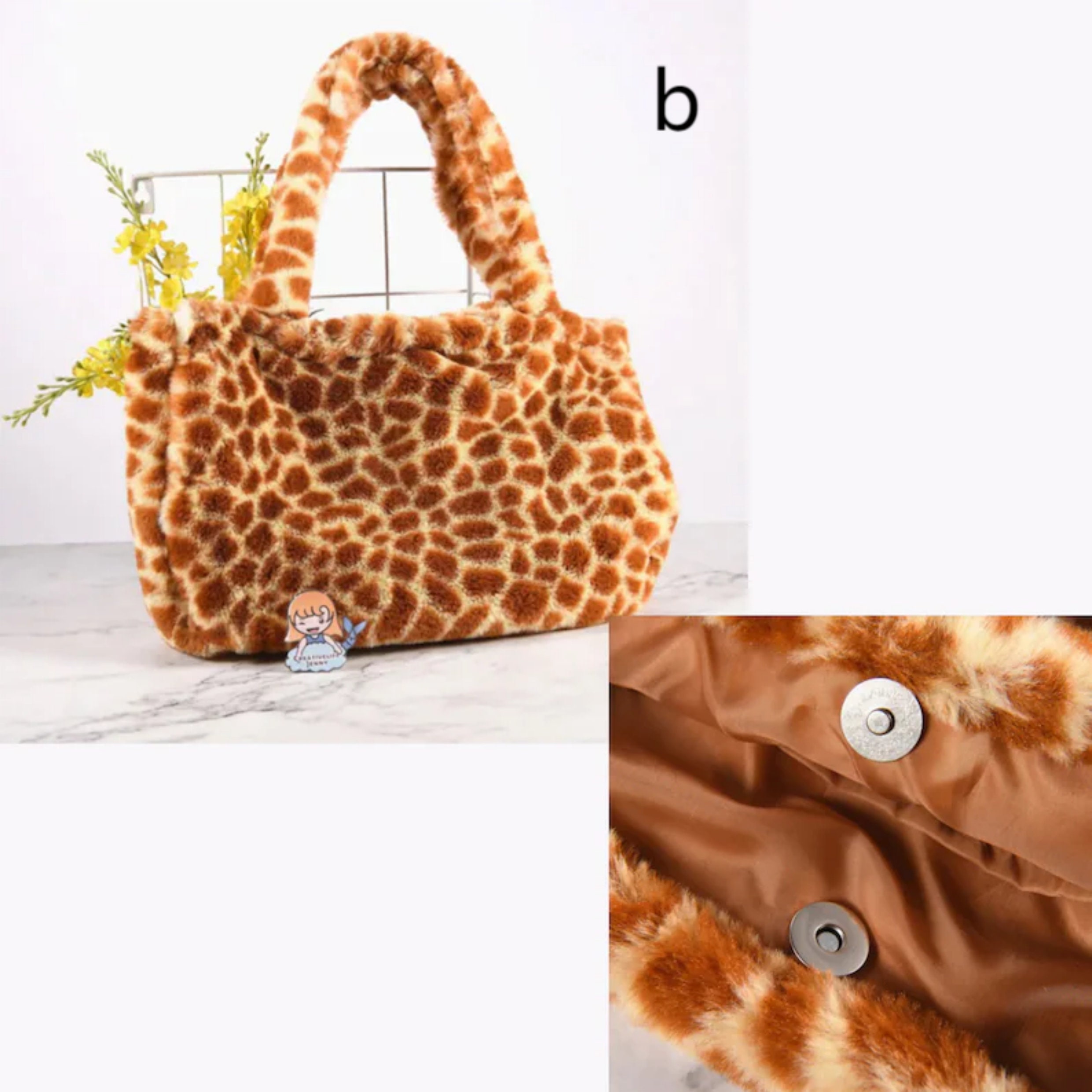 Cute Bear Fluffy Bag Winter Fleece Tote Bag Large Capacity - Etsy