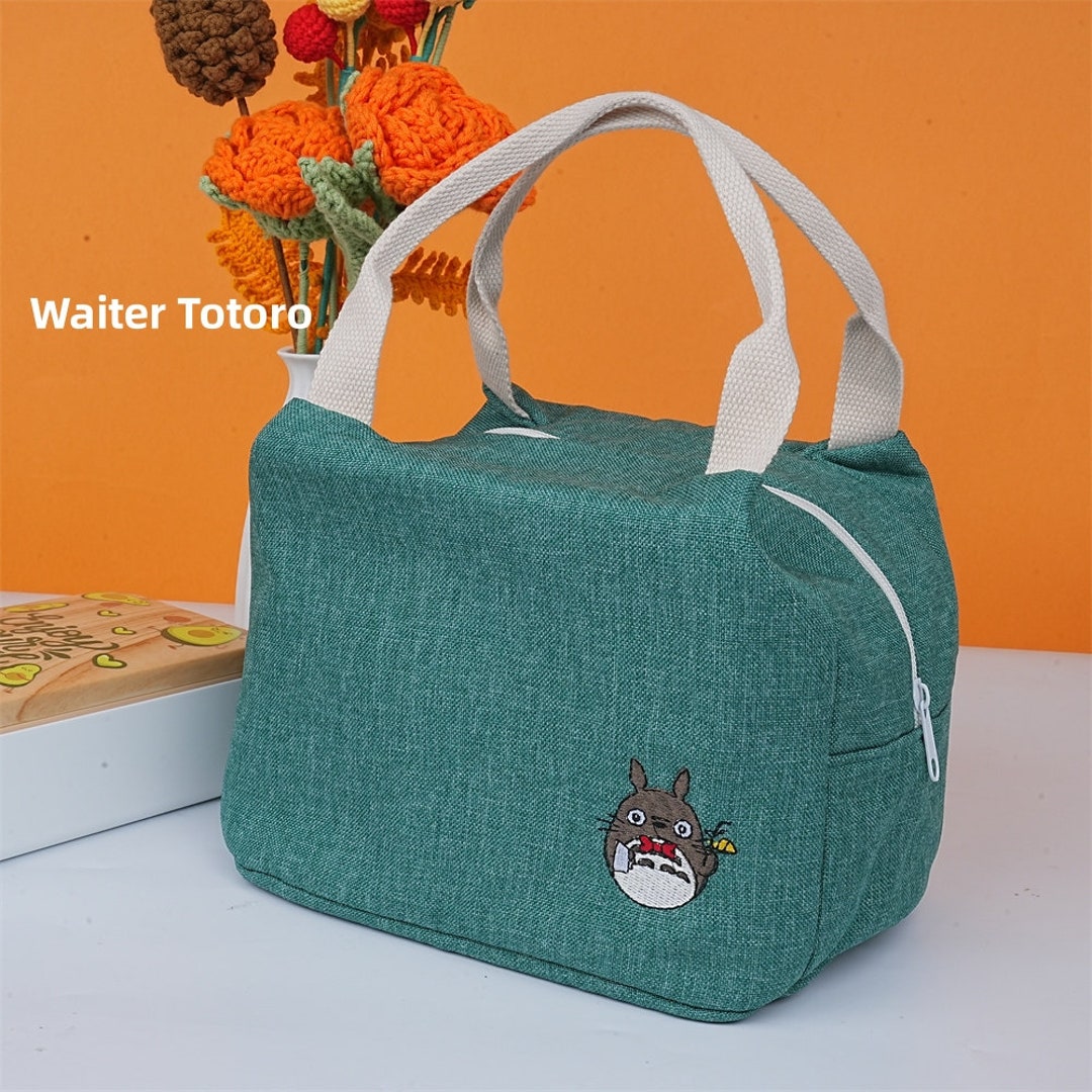 Totoro Insulated Lunch Bag, Winter Canvas Lunch Box Tote, 100% Handmade ...