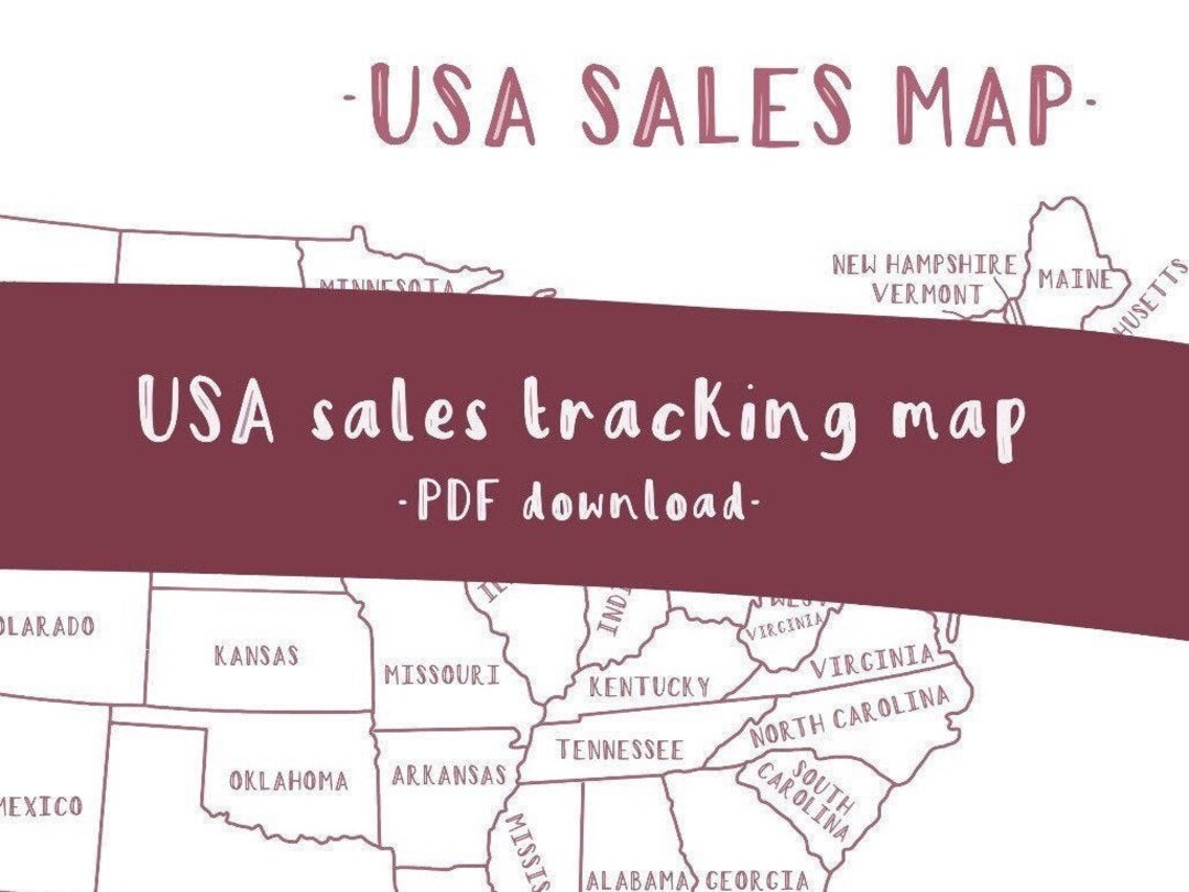 USA Sales Tracker Map Printable Pdf A4 - Etsy