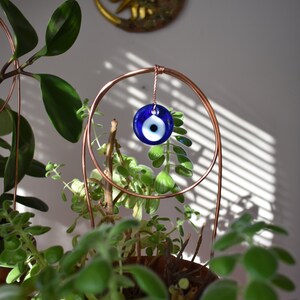 Evil Eye Copper Plant Trellis / Evil Eye Decor / Crystal Plant Trellis ...