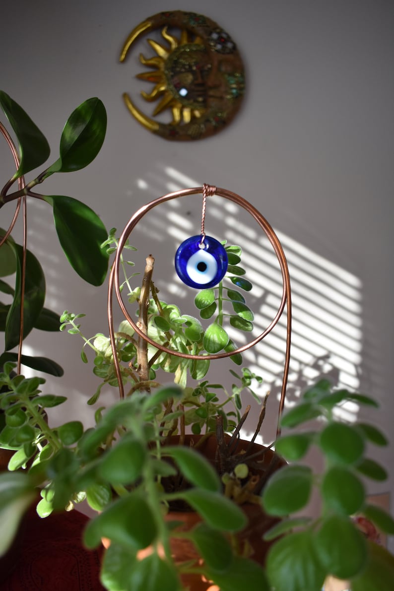 Evil Eye Copper Plant Trellis / Evil Eye Decor / Crystal Plant Trellis ...