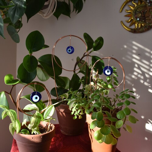 Evil Eye Copper Plant Trellis / Evil Eye Decor / Crystal Plant - Etsy
