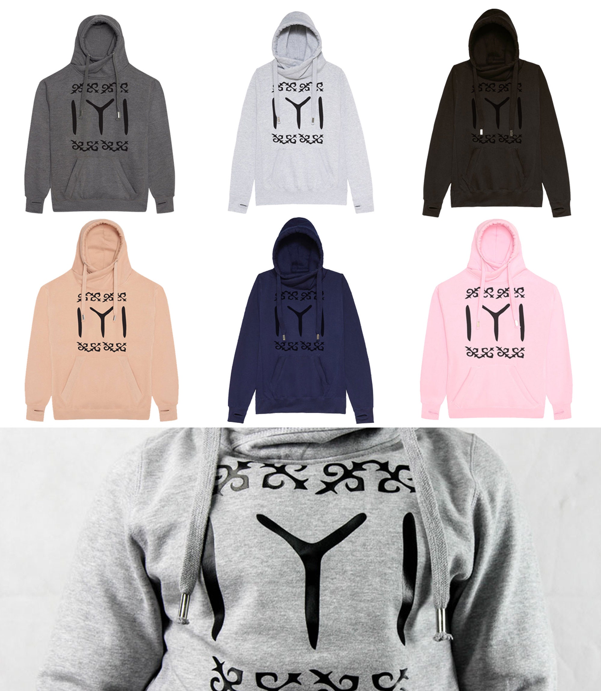 Authentic Ertugrul Kayi Tribe Emblem Crossneck Unisex Hoodie - Turkish ...