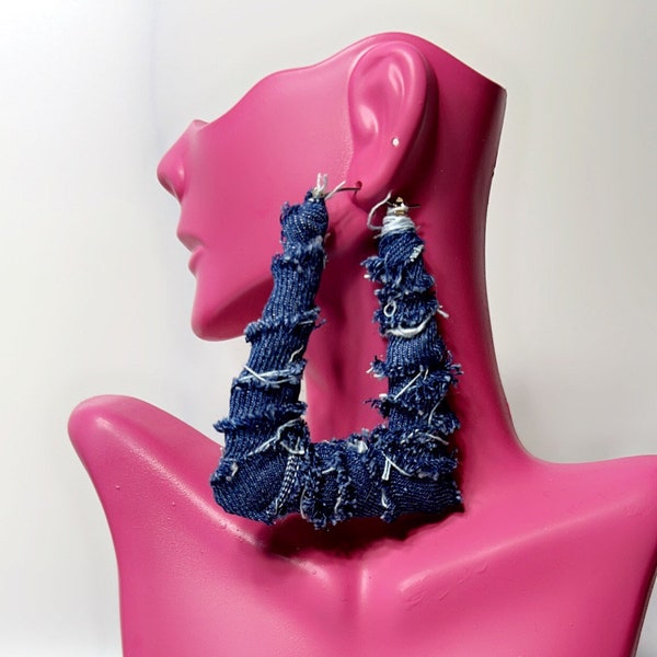 Denim Earrings - Etsy