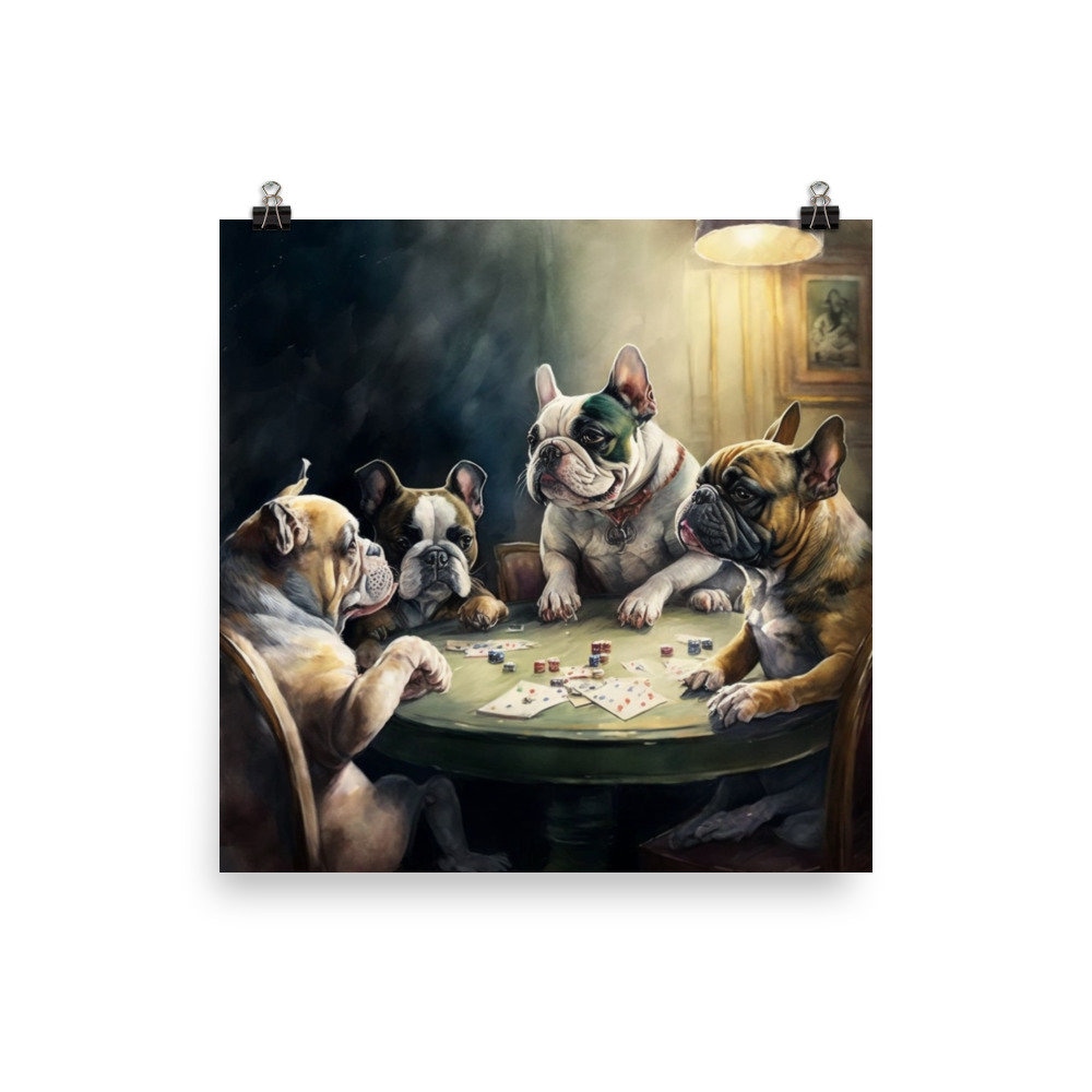 POSTER: Bulldogs Playing Cards Poster - Etsy